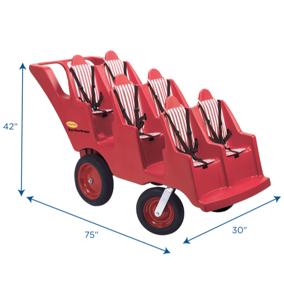 Angeles 6-Passenger Never Flat Bye-Bye Buggy with Fat Tires AFB6400F ...