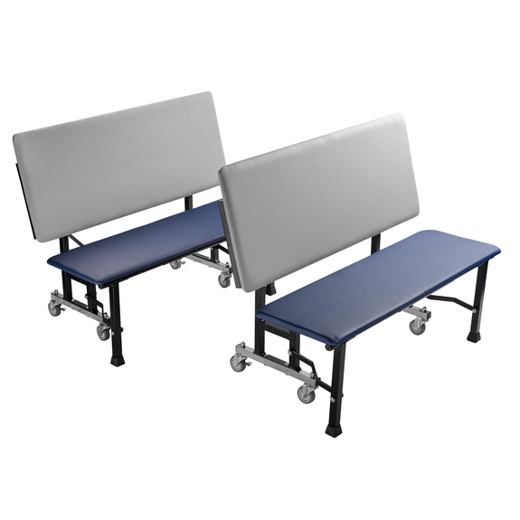 National Public Seating Padded ToGo 60" Grey Vinyl Backrest and Navy ...